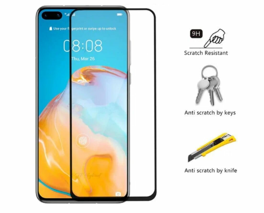 Защитное стекло MyPads, для Huawei P40, олеофобное, полное покрытие
