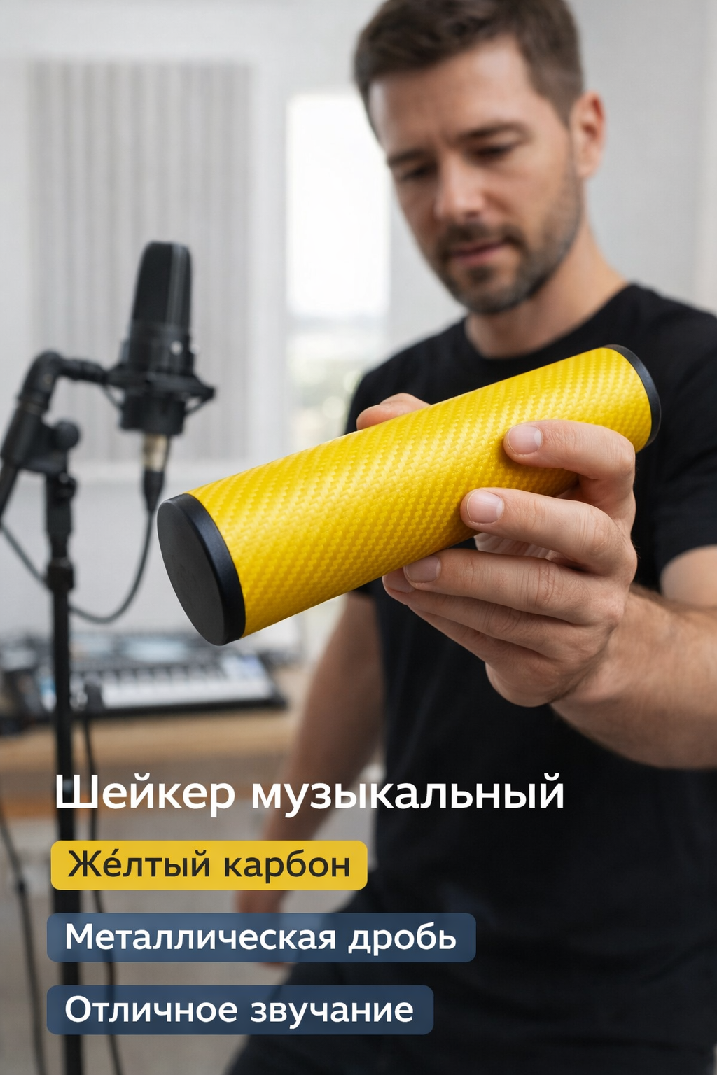 Шейкер музыкальный carbon yellow