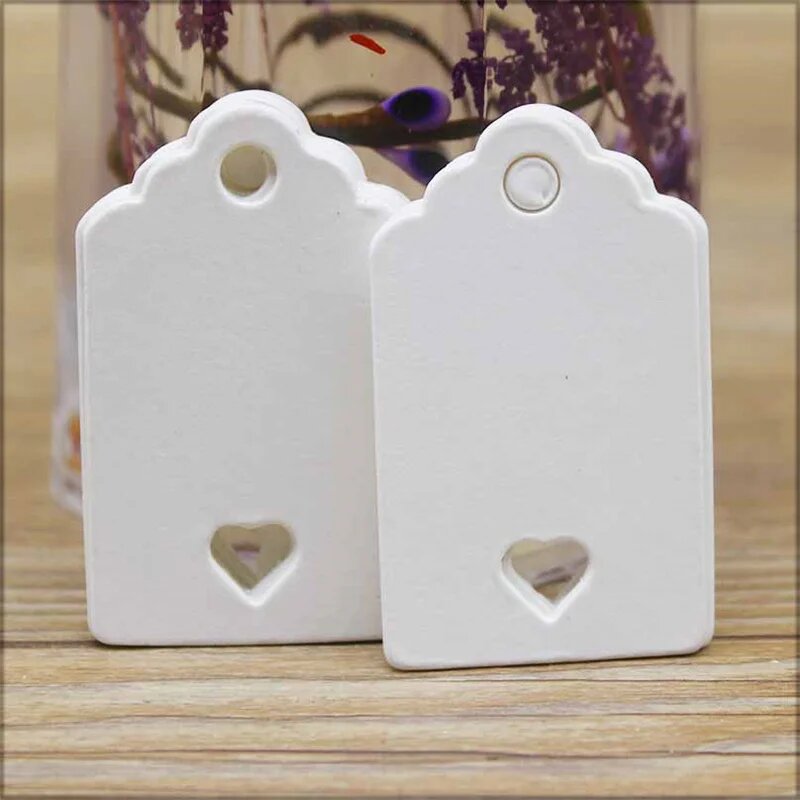 Пустые картонные бирки FeiLuanCustom сердце 5*3 см 100 шт 4, 100TAG
