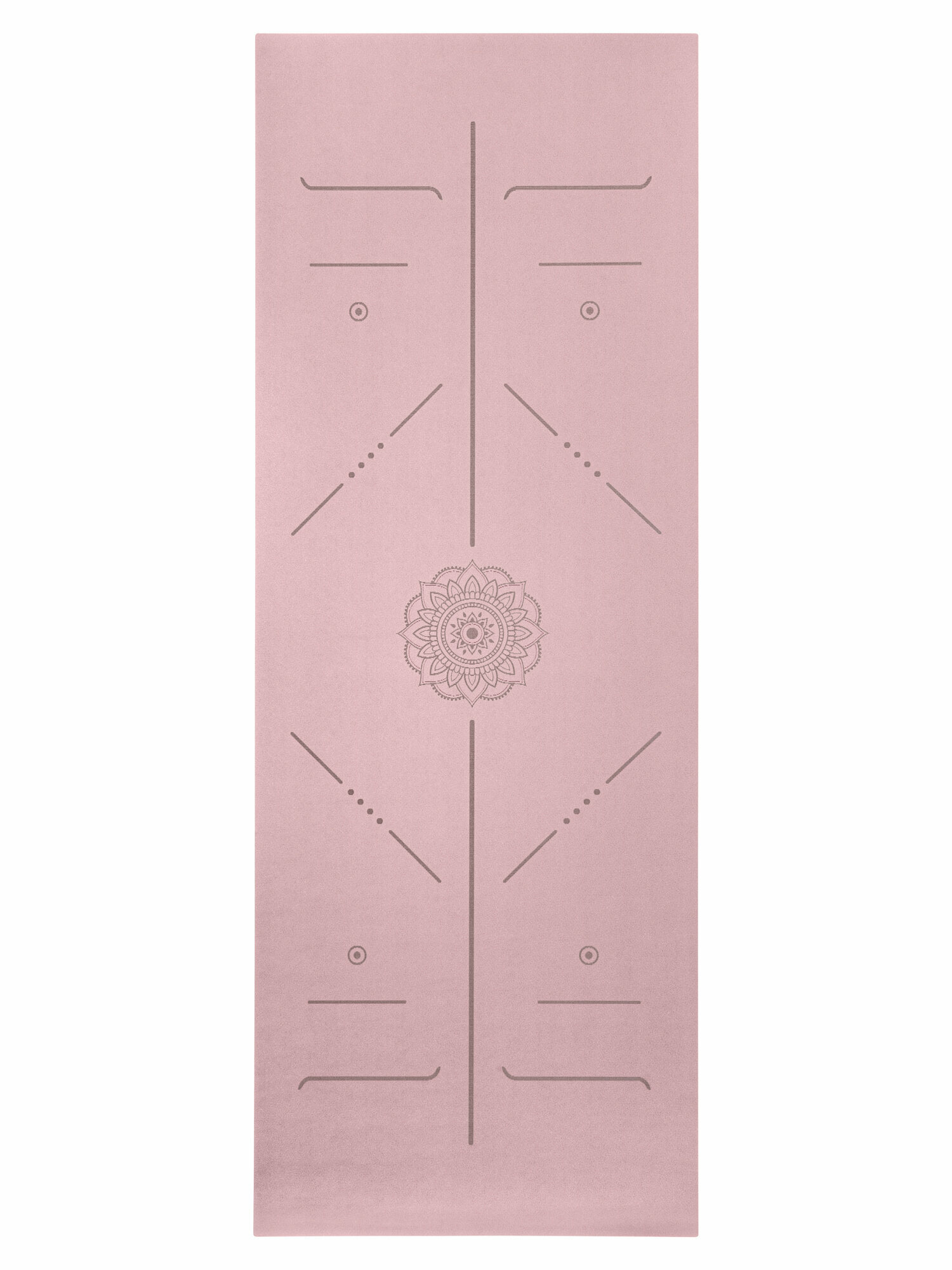 Ультрацепкий легкий 100% каучуковый коврик для йоги Mandala Travel Pink 185*68*0,2 см нескользящий и складной