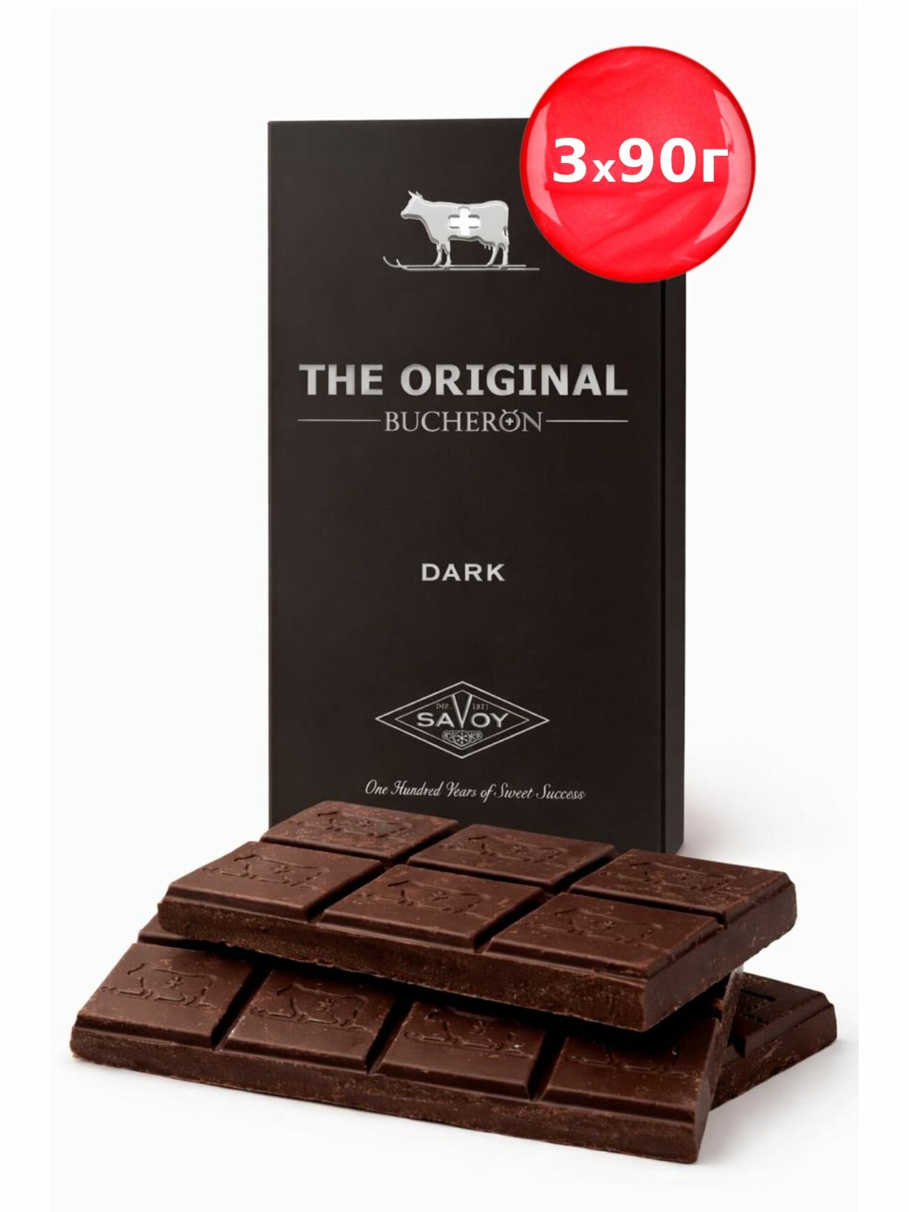 Шоколад бушерон Original горький 62% какао, 90 г набор из 3 шт