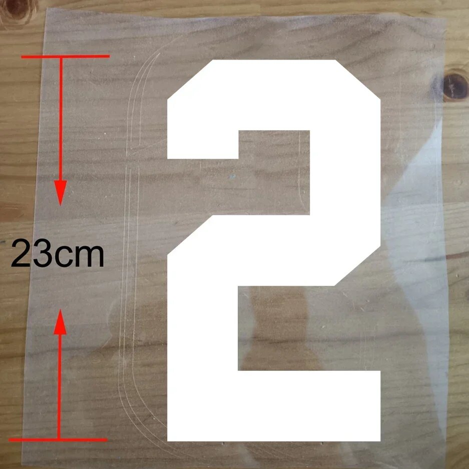Белая нашивка с номером 2, 23 см