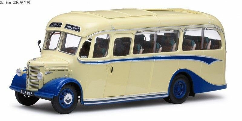 SunStar Alloy Модель автомобиля в масштабе 1:24 Одноэтажный автобус Bedford OB 5007