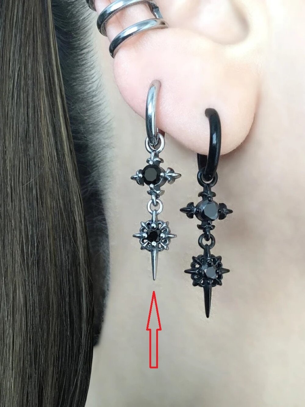 Серьги-трансформеры, славянский оберег, искусственный камень, фианит