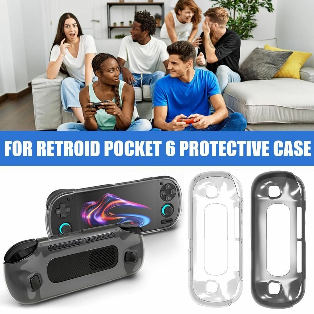 Защитный чехол для Retroid Pocket 6, прозрачный мягкий чехол из ТПУ для игровой портативной консоли.
