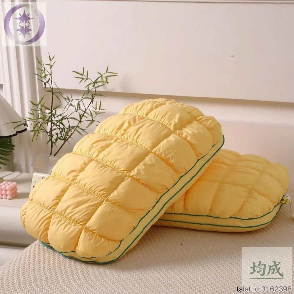Подушка Подушка для сна 50х70, Pineapple Bun, "ананасовая булочка", мягкая, гипоаллергенная. 50x70 см, Мягкая жесткость, Объемное полиэфирное волокно