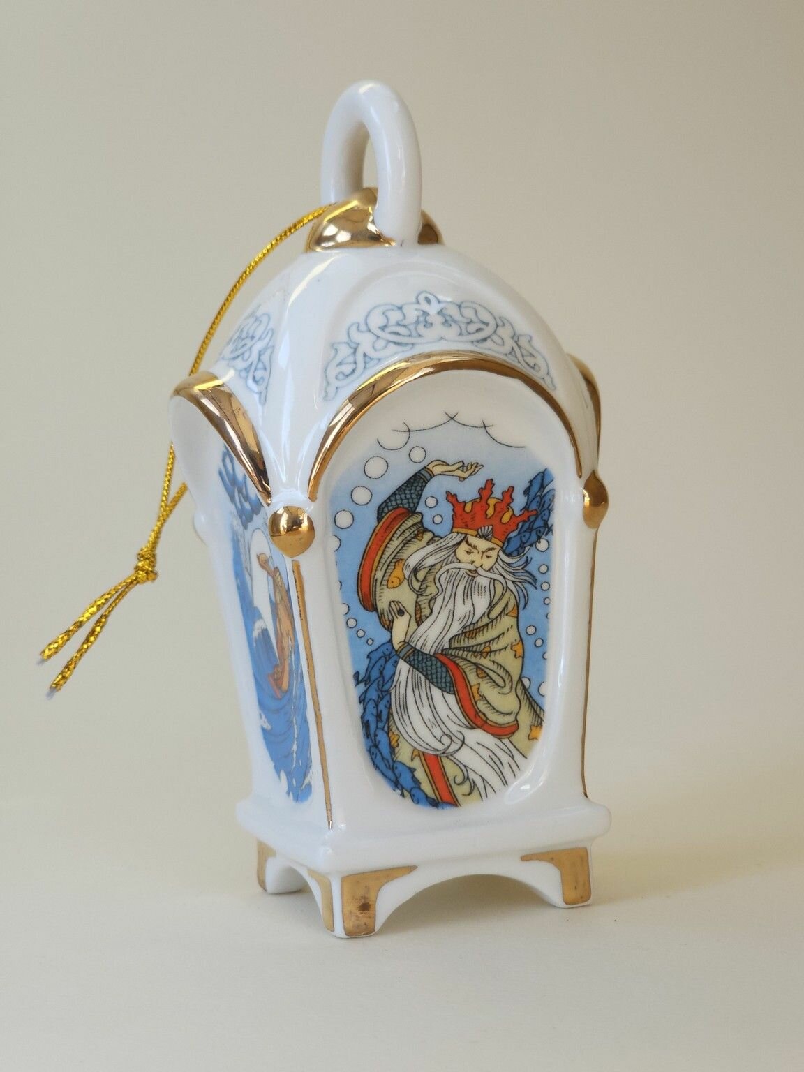 Ёлочная игрушка "Фонарик "Садко". Ярославская майолика. Керамика ручной работы. Сделано в России.