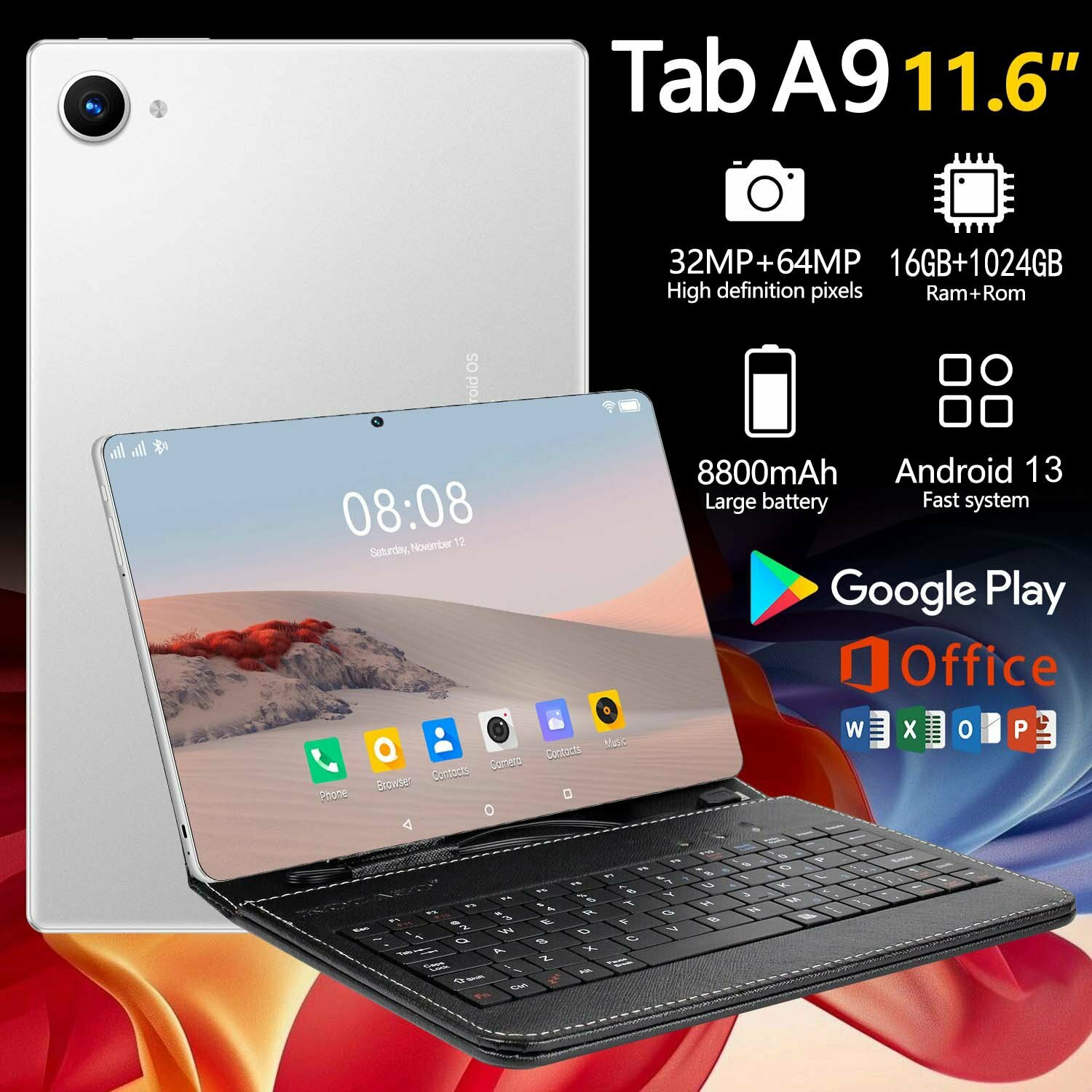 Игровой планшет Tab A9, 11.6", Android13, AMOLED, 120Hz, 1024GB