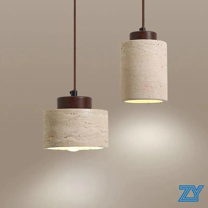 Подвесная люстра из камня для спальни E27 Желтая прикроватная лампа 10 см x D12 см — фото 1