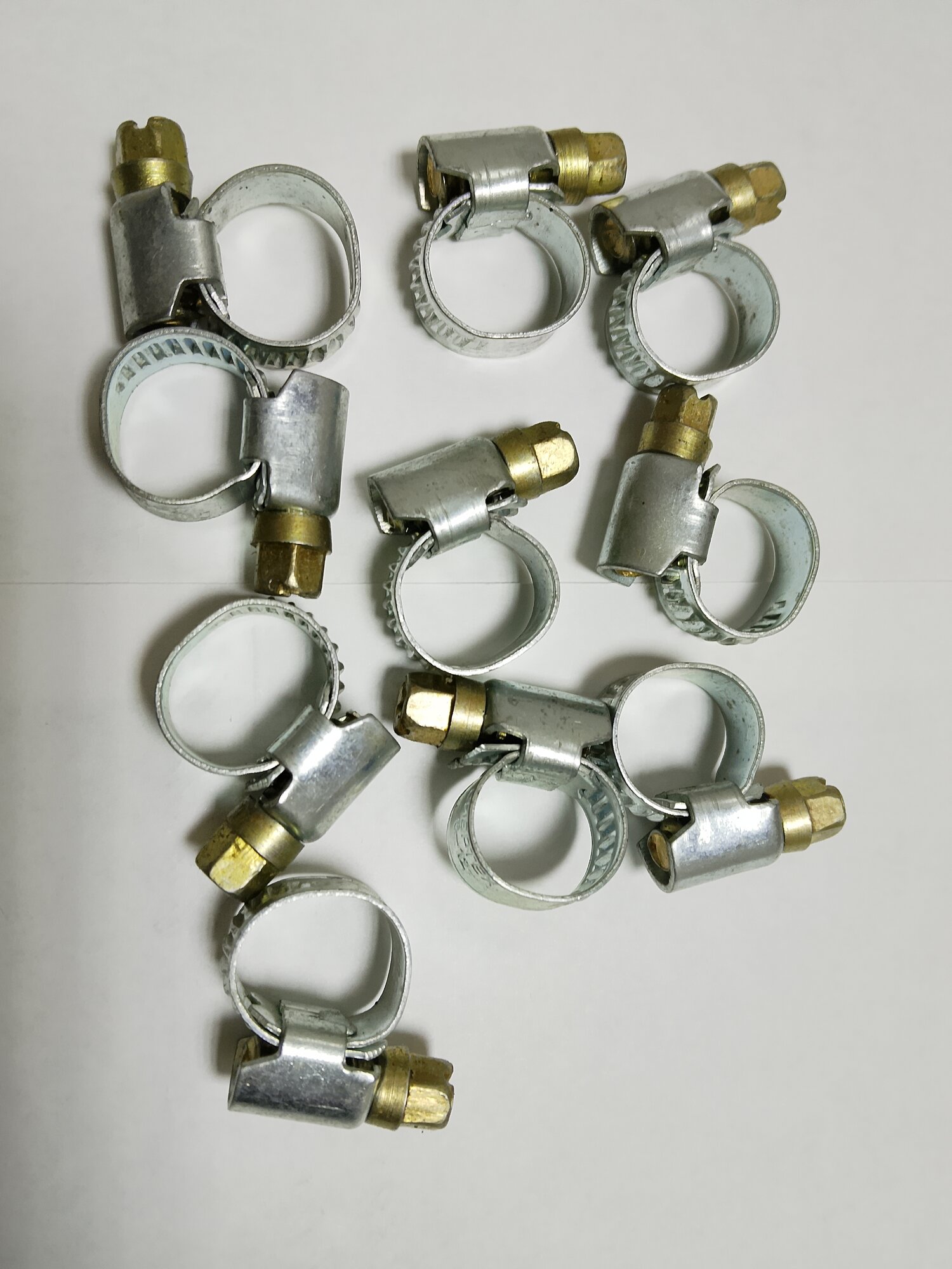 Хомут обжимной металлический СИБРТЕХ 8 - 12 мм, червячный, в комплекте 10 шт.