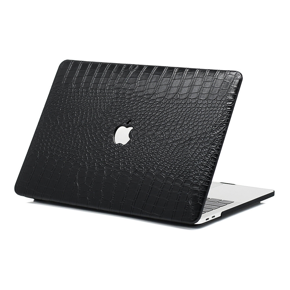 Чехол MyPads для ноутбука 2013-2015 MacBook Pro 13 дюймов A1425/A1502 на пластиковой основе. Рельеф кожи крокодила. Черный