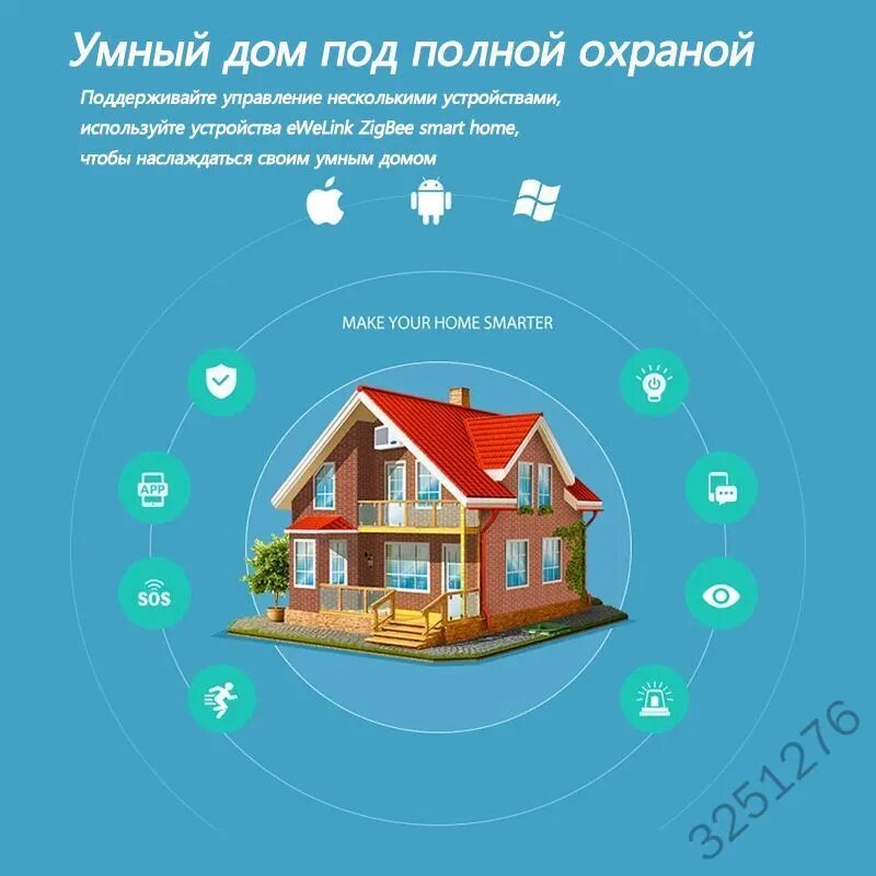 Датчик умного дома Zigbee, беспроводной датчик открытия двери/окна, совместимый с eWeLink, Amazon Alexa, Google Assistant и SmartThings — фото 1