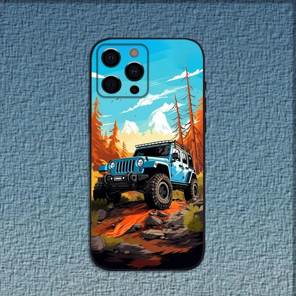 Черный чехол для iPhone на Jeep, off-road, z5