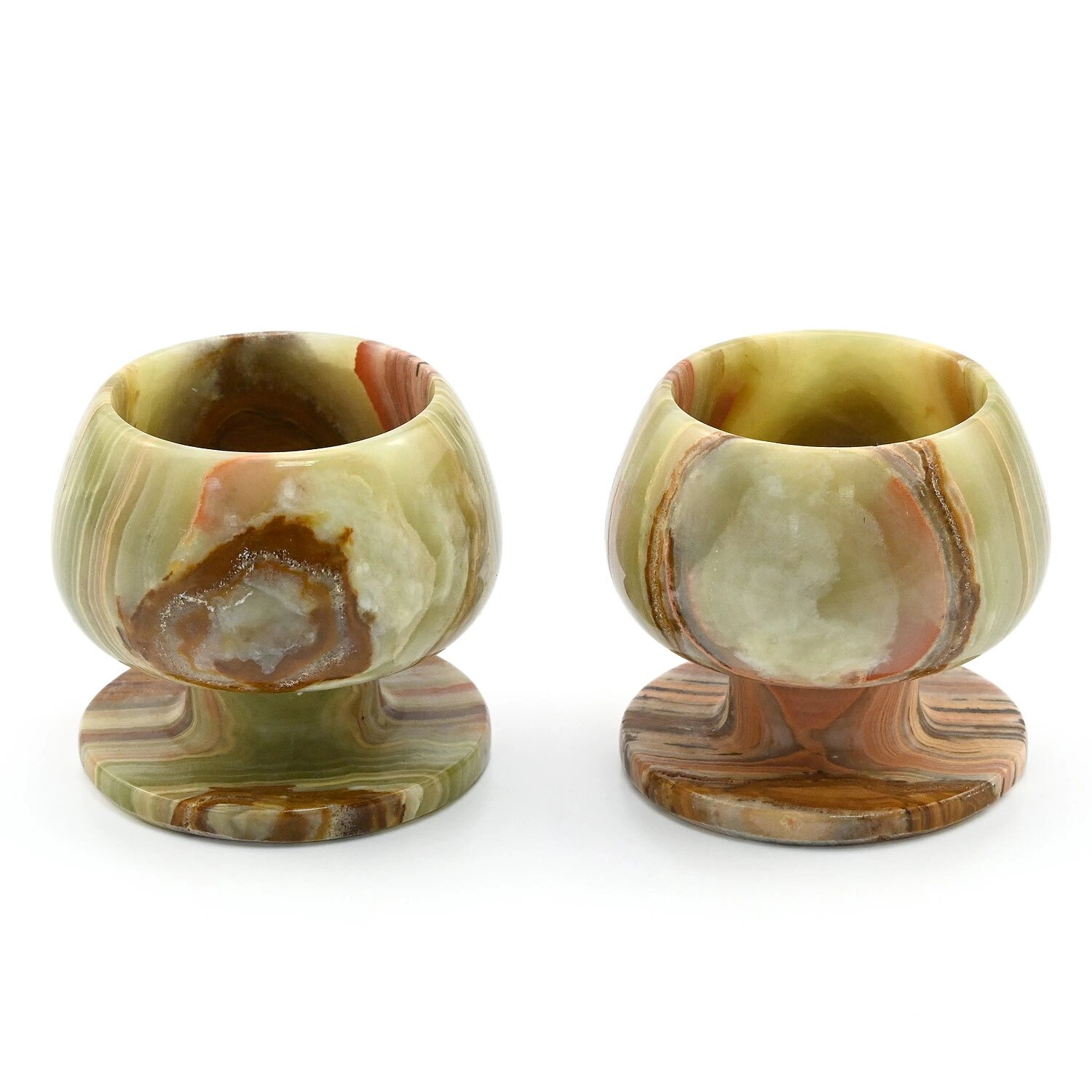 Рюмки из оникса 2 шт бренди (50*50*45мм) уп. бархат .