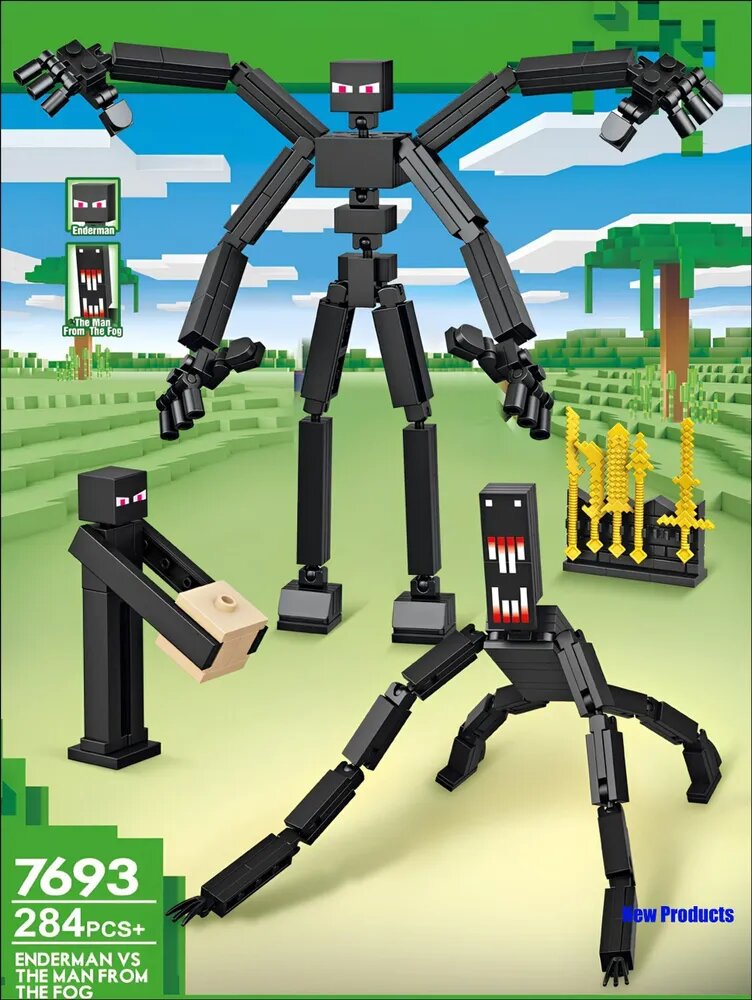 Эксклюзивный набор Chaobao Minecraft из 284 деталей, где Эндермен сражается с Человеком из Тумана, предназначен для Lego