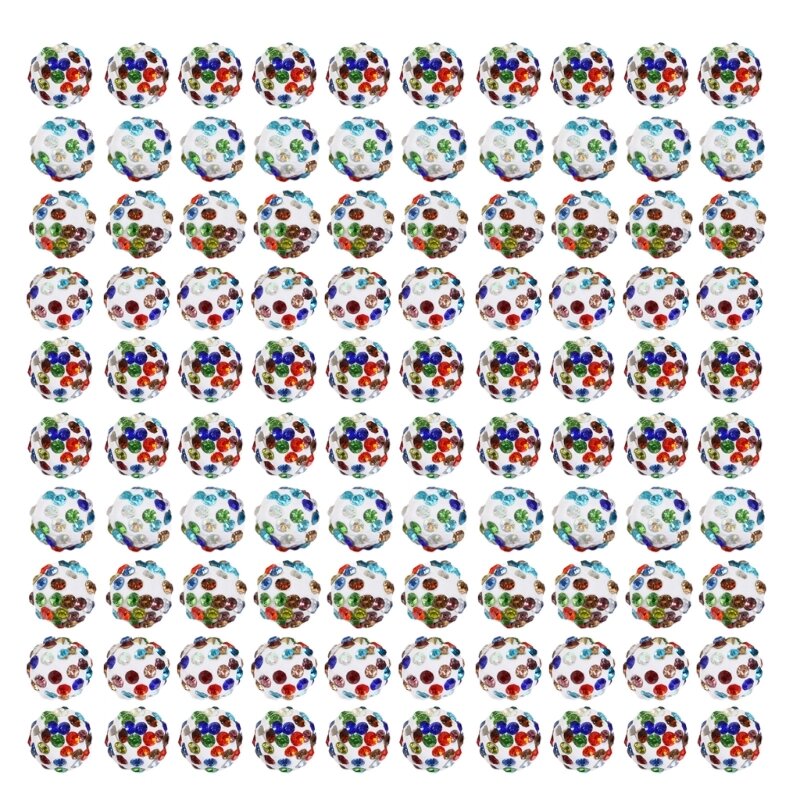 Бусины Шамбала из мягкой глины, 100 штук-разноцветные