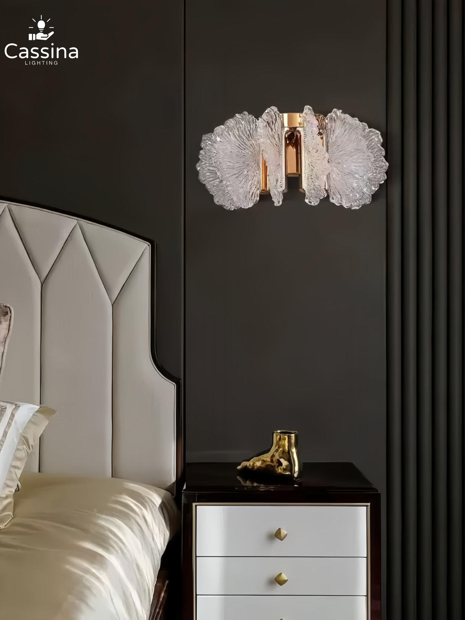 Светильник настенный DD104-BD Cassina для кухни/гостиной/спальни и т. д. Золото + прозрачный 350*170*180MM LED 12W