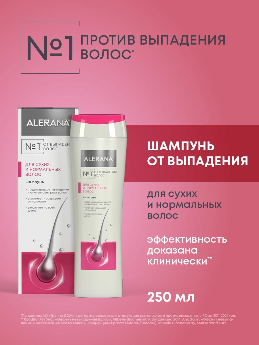 Алерана, шампунь от выпадения для сухих и нормальных волос, 250 мл