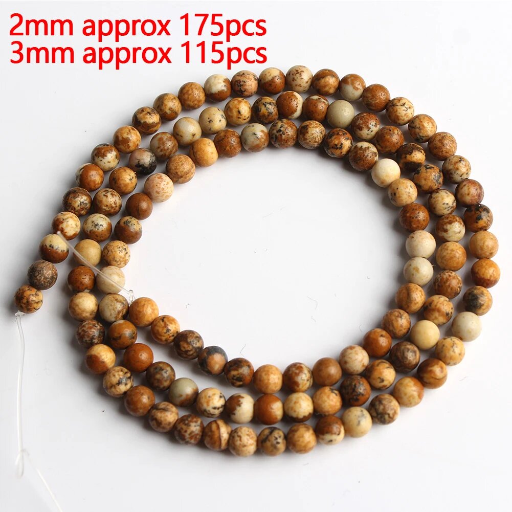 Бусины из яшмы GMB724 Коричневый, type3-3mm