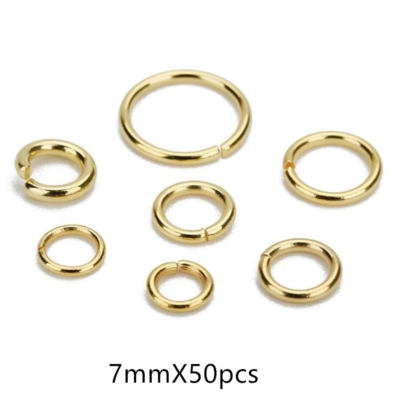 Колечки из нержавеющей стали Gold/Rhodium 4-10 мм