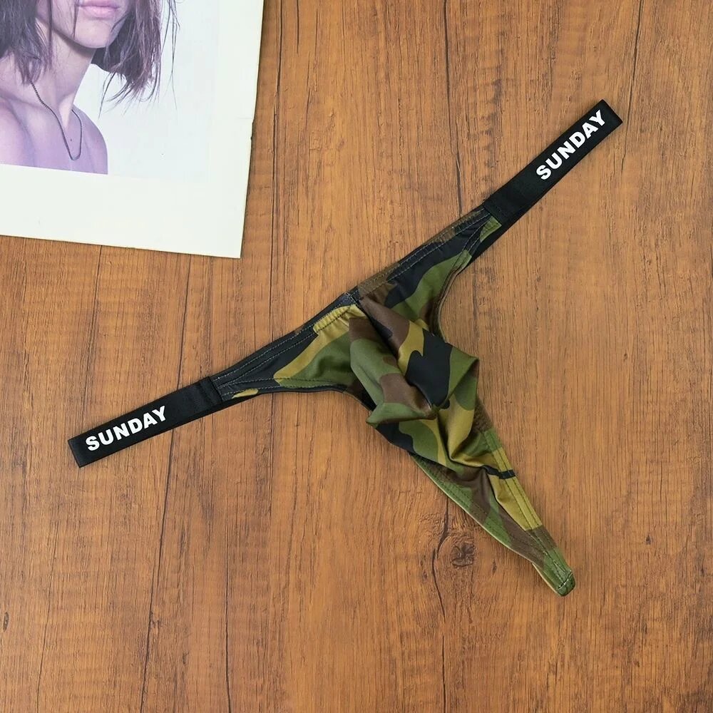 U-образные выпуклые трусики с леопардовым/камуфляжным нижним бельем, мужские XL, Camouflage