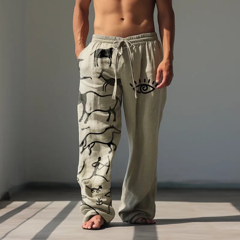 Мужские пляжные брюки из полиэстера с 3D принтом 4XL, SJCZXH20251712R