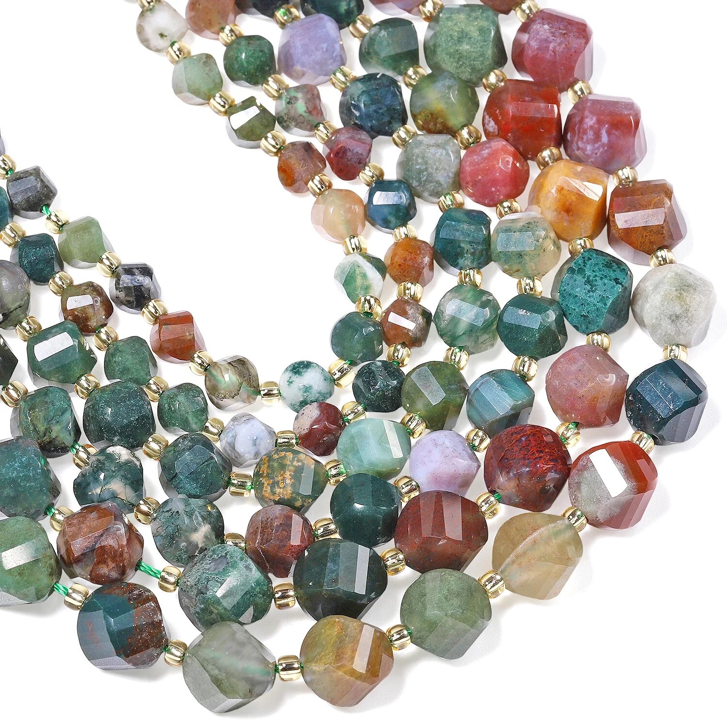 Бусины из натурального индийского агата, 6-10 мм, граненые в форме поворота, свободные бусины-разделители для изготовления ювелирных изделий, аксессуары для рукоделия своими руками