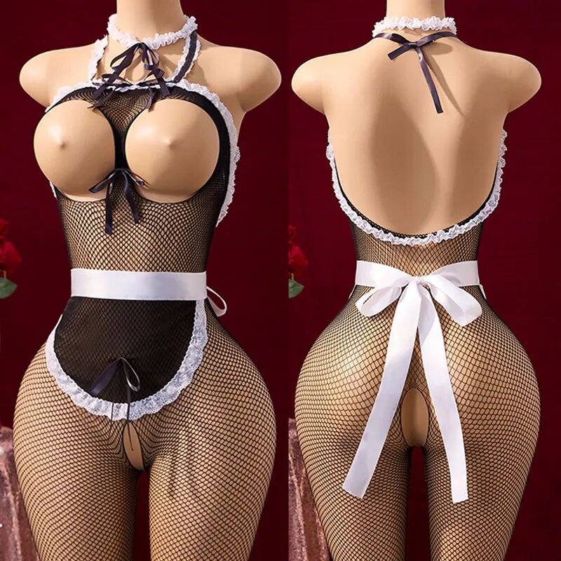 Боди с вырезами для ночного секса, игрушка-орги, сетчатое нижнее белье, открытая грудь, открытая промежность, выдолбленный анальный дизайн, Тедди, женщины Allure