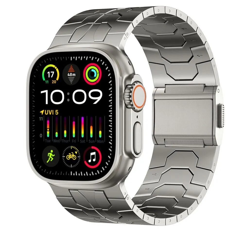 Ремешок титановый Apple Watch 1 2 3 4 5 6 7 SE Ultra 2 размер 42мм 44мм 45мм Ultra49mm Браслет