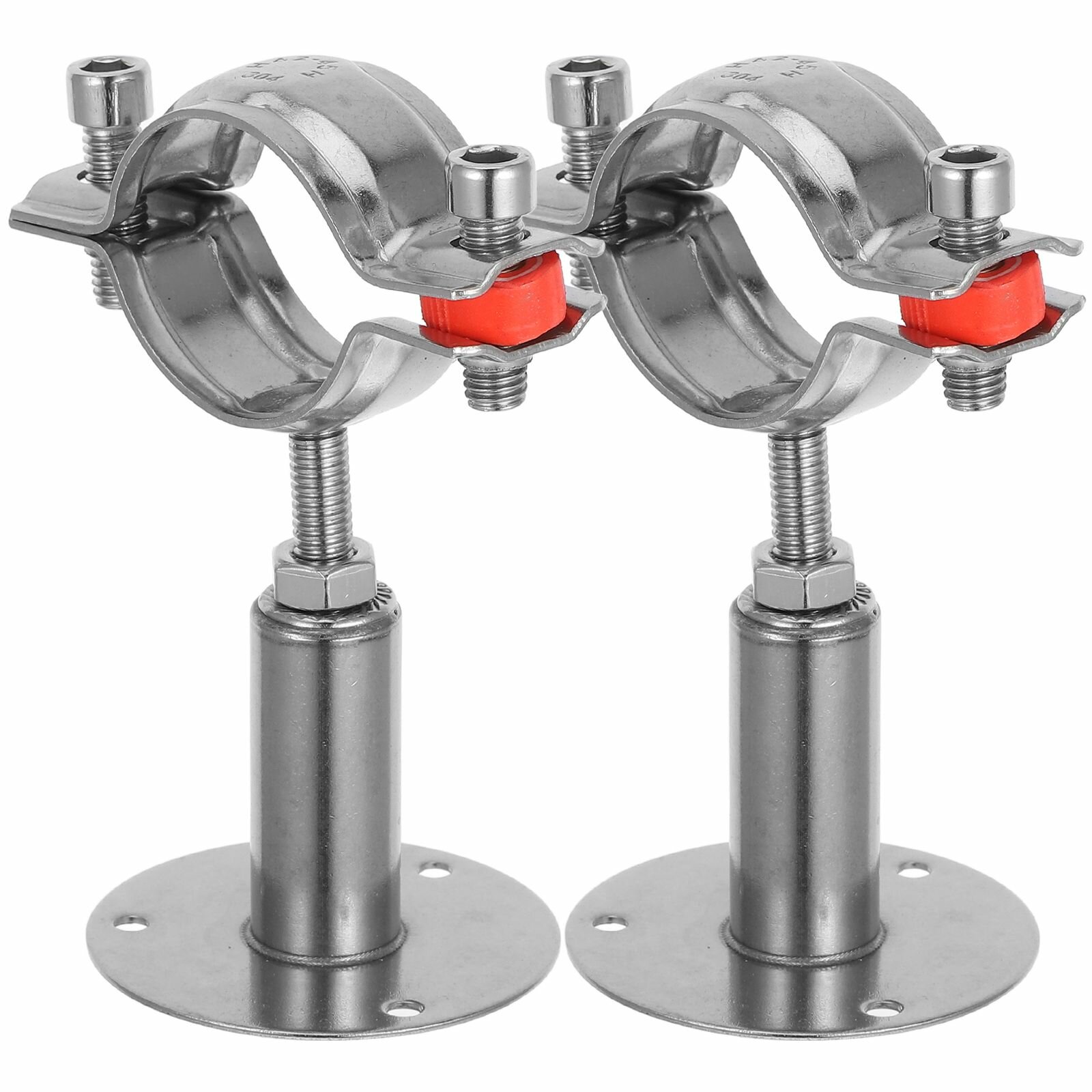 Фиксатор труб из нержавейки для внутренней и внешней установки, простая регулировка, количество 2 штуки, габариты 12.50x9.00x6.00 см