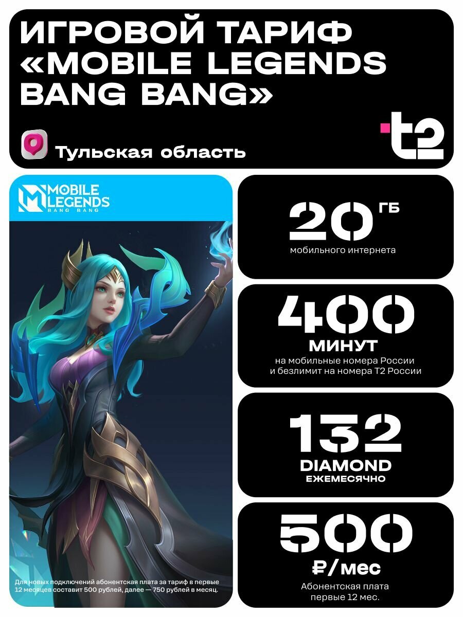 Сим карта Т2 Тариф MLBB Тула