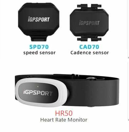 IGPSPORT Датчик частоты вращения педалей CAD70, Датчик скорости SPD70, Кардиомонитор HR50, Применяется к BSC100S BSC200 BSC300 iGS320 iGS520 iGS630