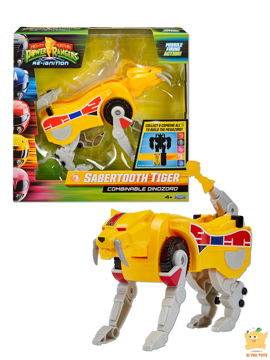 Playmates Toys Mighty Morphin Power Rangers ReIgnition Sabertooth Tiger / Шарнирный Могучих Рейнджеров Идеально Подойдут В Качестве Подарка Для Детей В Возрасте От 3 Лет И Старше.
