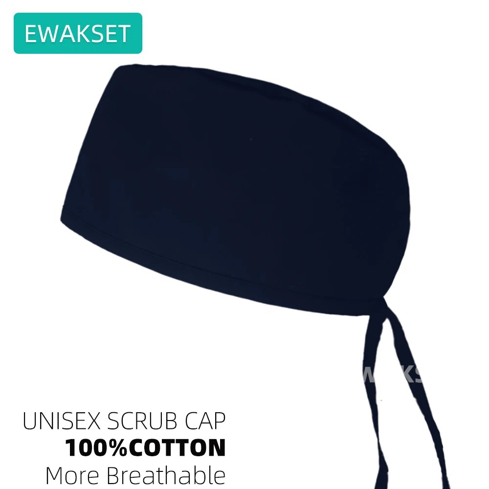 Синяя хирургическая шапочка EWAKSET из 100% хлопка