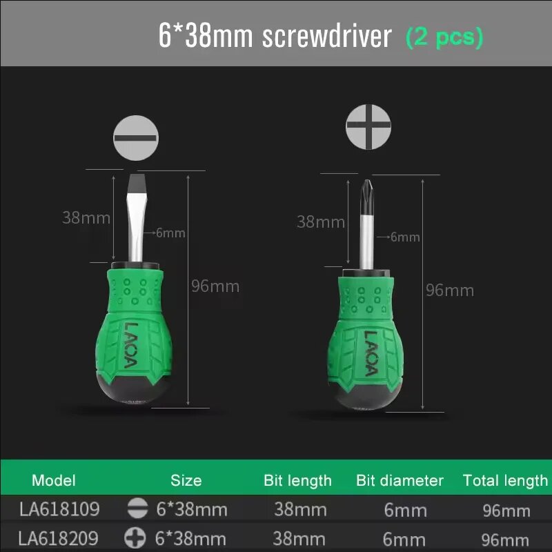 LAOA Отвертки 6*38 мм (2 шт) LA618109/LA618209