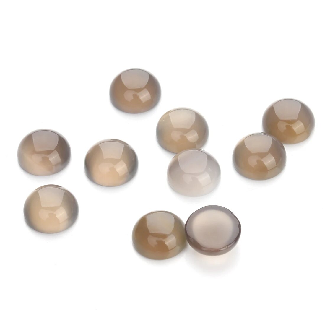 Кабошоны из натурального камня Тиparts 4-25 мм аметист тигровый глаз агат Бежевый, 8mm 10pcs, F5412
