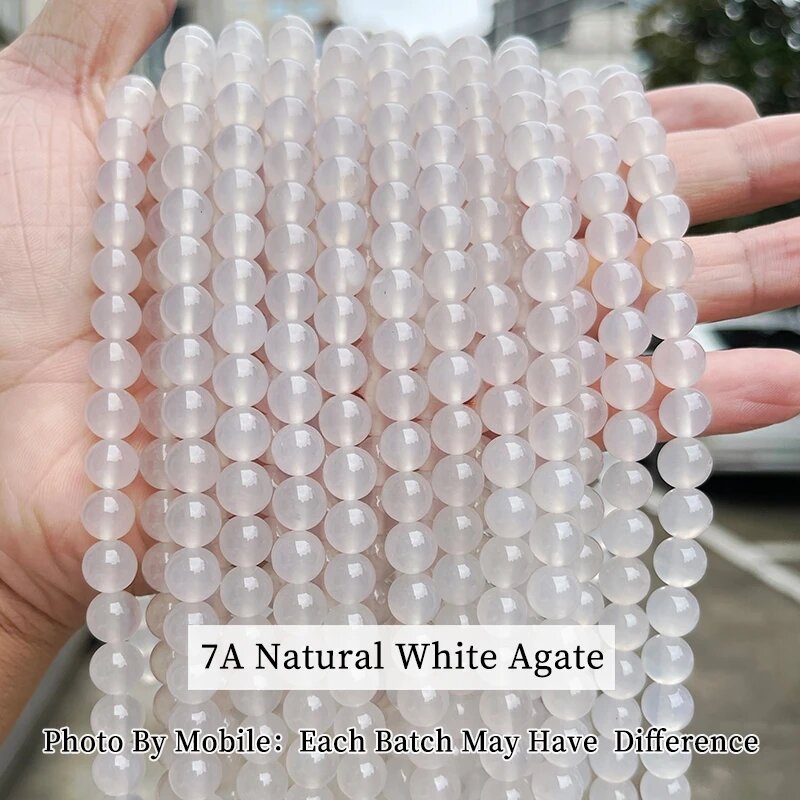 Натуральные бусины из агата Buy Bao Ji Белый, 10mm Approx 37pcs, 7A White Agate