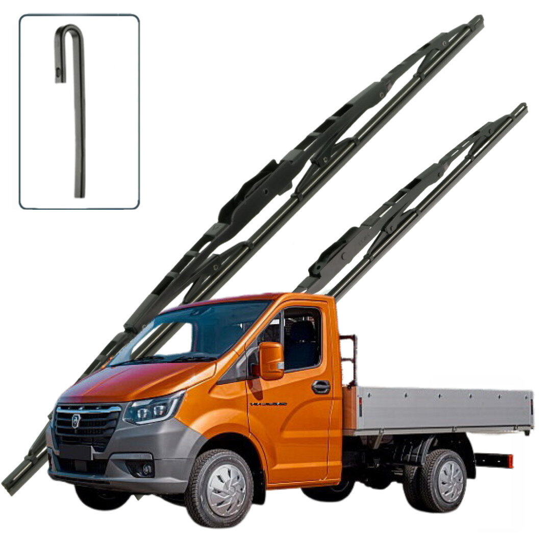 Дворники GAZ ГАЗель NN A2# / ГАЗ НН А2# бортовой 2019 / 2020 / 2021 / 2022 Щетки стеклоочистителя каркасные для автомобиля 550мм-530мм к-т 2шт.
