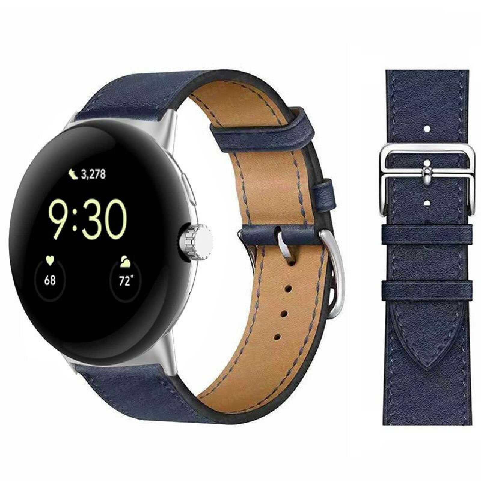Кожаный ремешок MyPads для Google Pixel Watch 2/3 41 мм из натуральной бычьей кожи