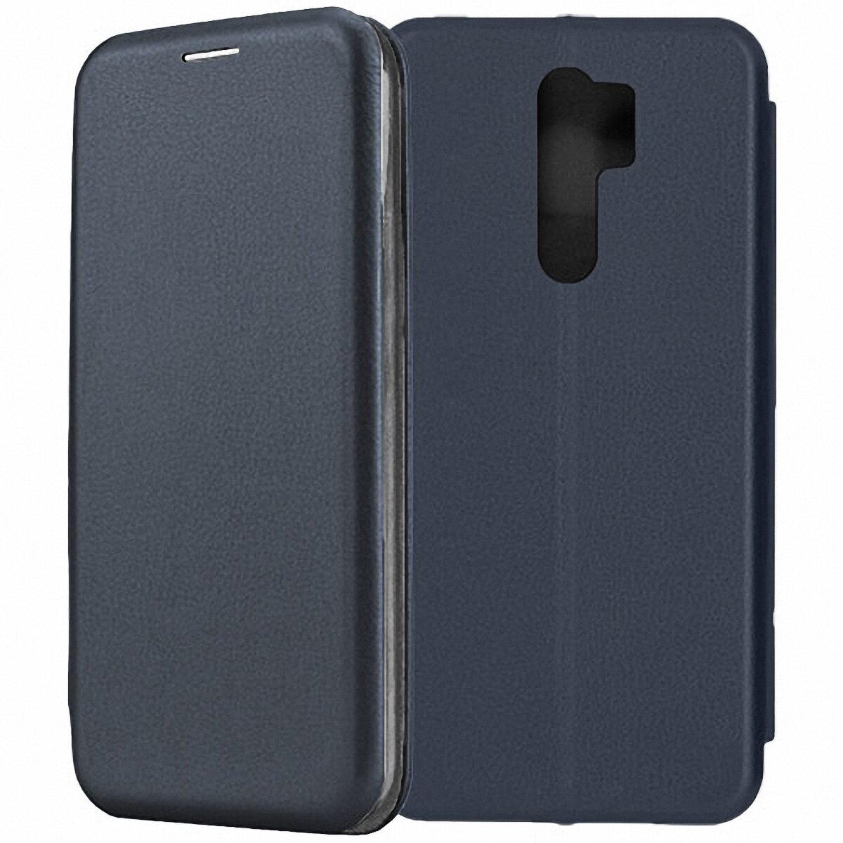 Чехол-книжка для Redmi 9 темно-синий / подставка, отделение для карт