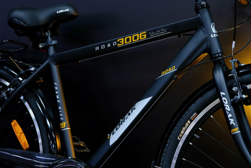 Велосипед дорожный Lorak Road 300 Gent черный, под рост 165-180см, алюминиевый сплав