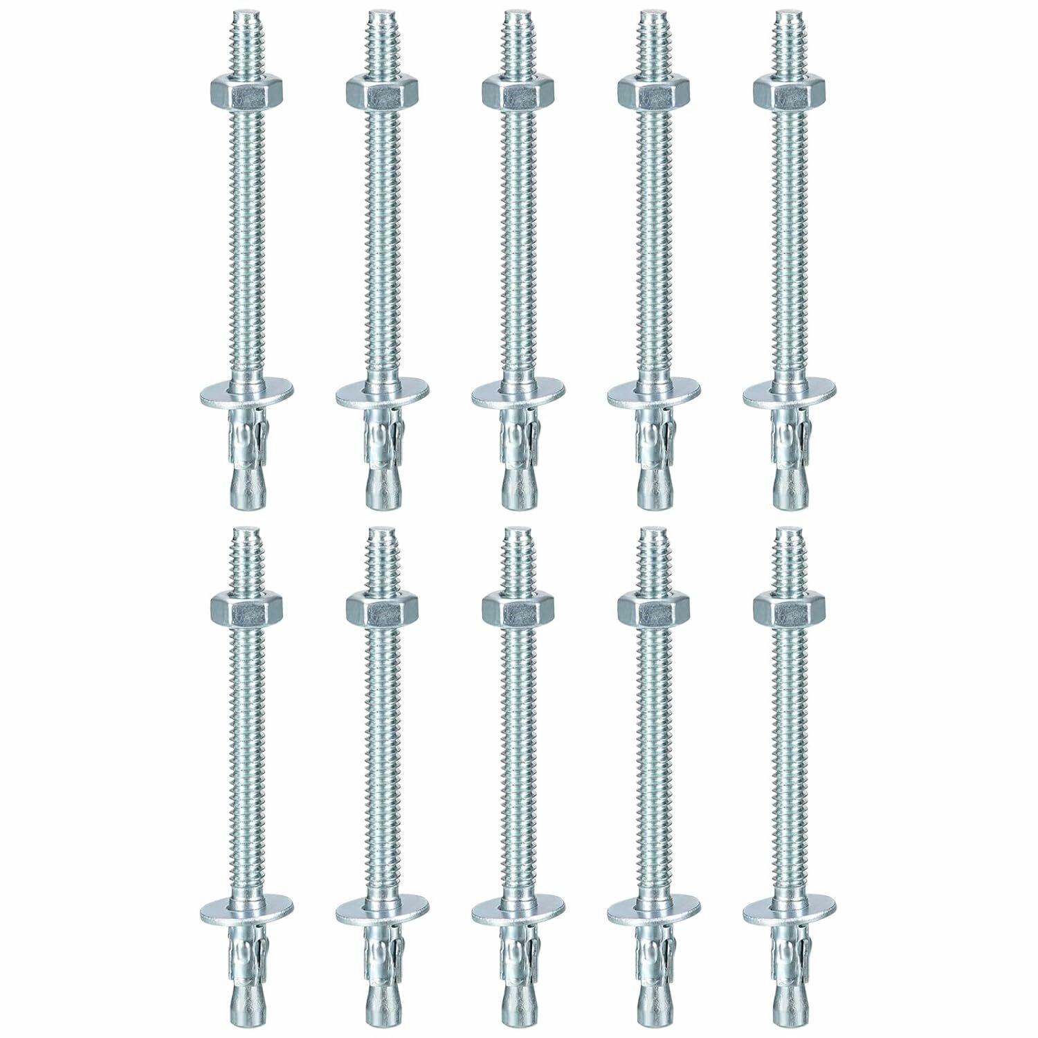 Клиновые анкеры 1/4 x 3-1/2 дюйма — 25 шт. — подходят для цементных и бетонных стен — оцинкованный болт из углеродистой