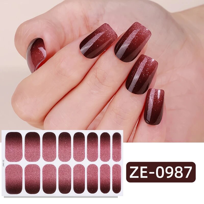 Наклейки на ногти ZE-0987, 16 шт, цвет ZE-0987