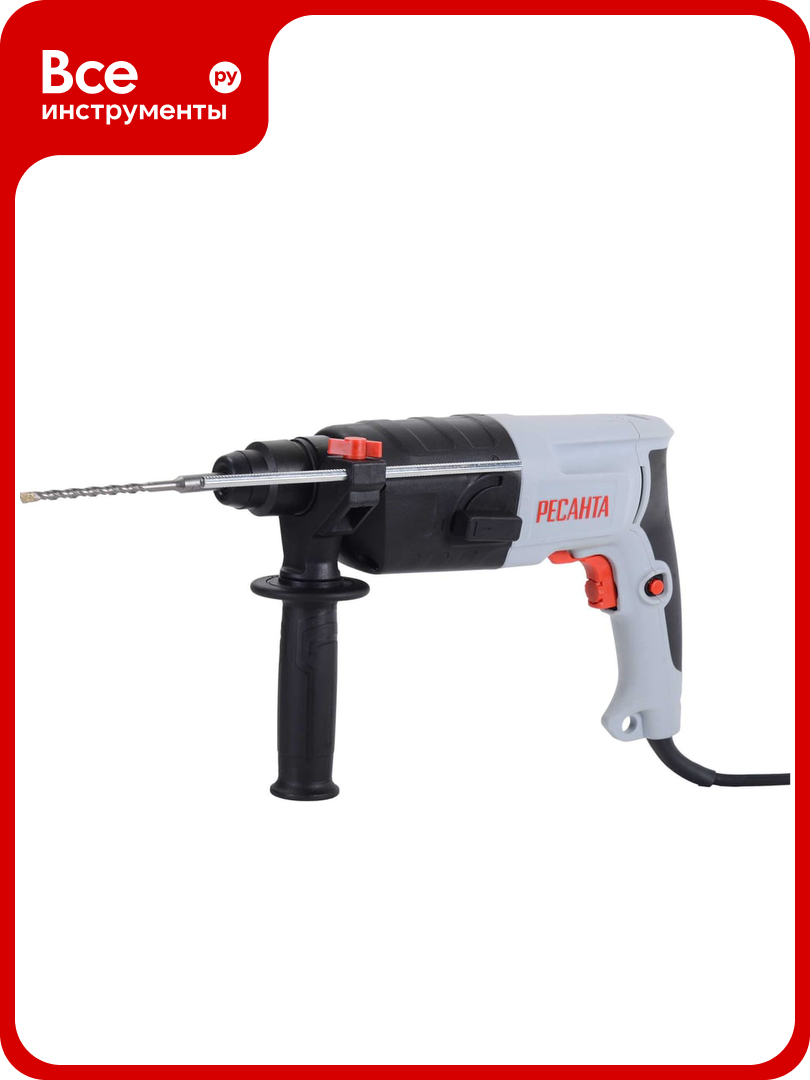 Перфоратор Ресанта П-24-650К, щеточный двигатель, хвостовик sds-plus, двухрежимный бытовой инструмент
