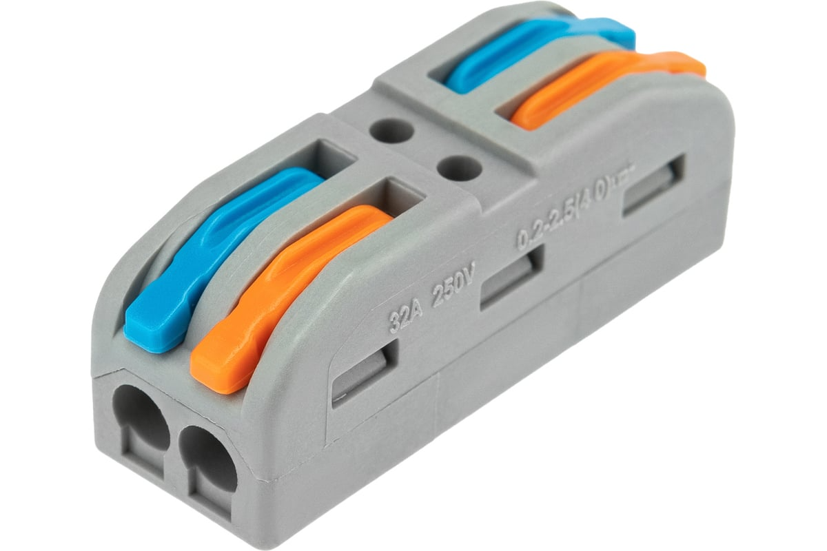 Набор Клемма Rexant соединительная проходная, 2 полюса (0,08-4 мм²) {07-6263-2} (2 шт)