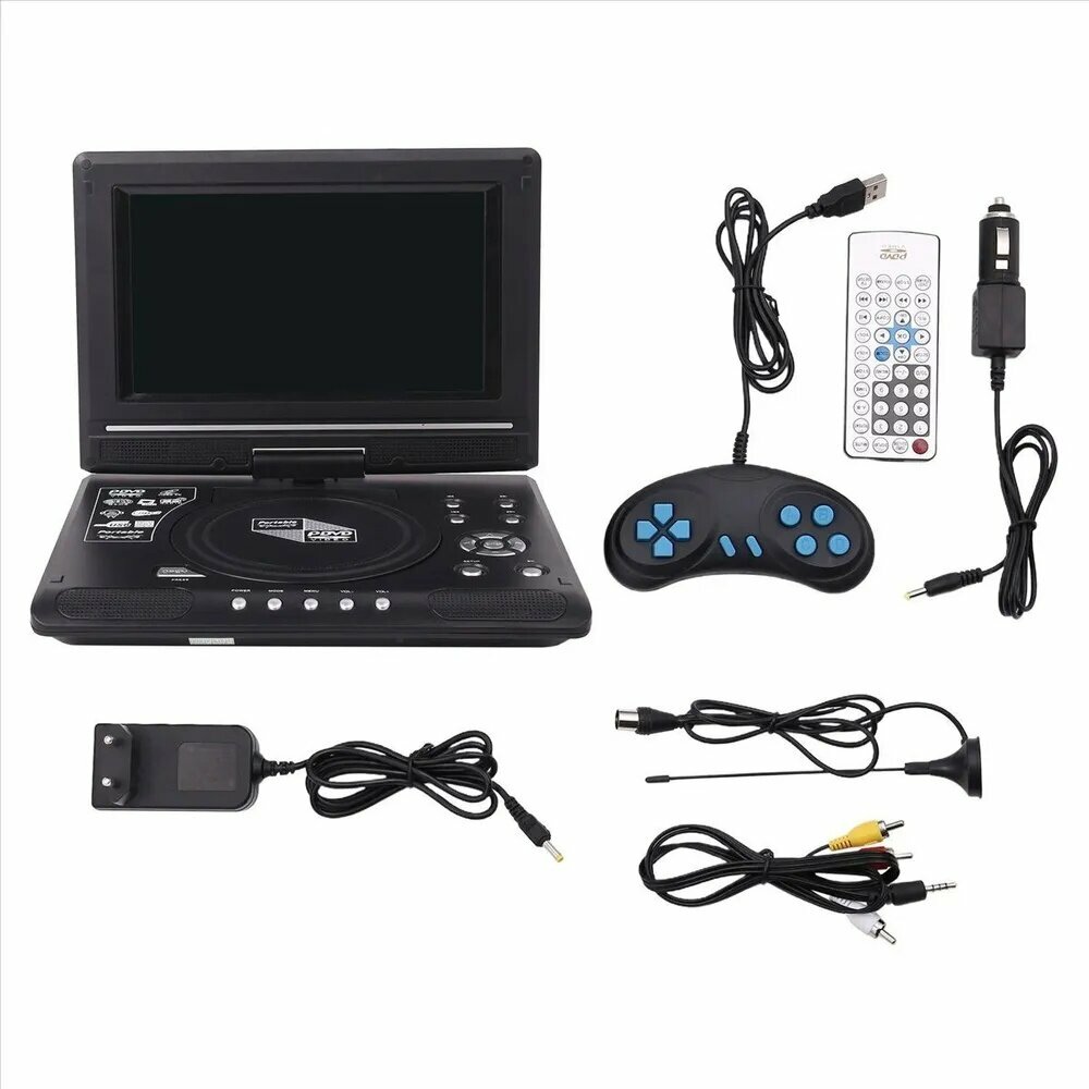 9,8-дюймовый портативный домашний автомобильный DVD-плеер VCD CD игровой ТВ USB-радио адаптер с поддержкой FM-приемника и вилкой ЕС