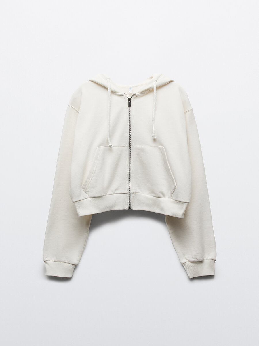 Толстовка укороченная с капюшоном