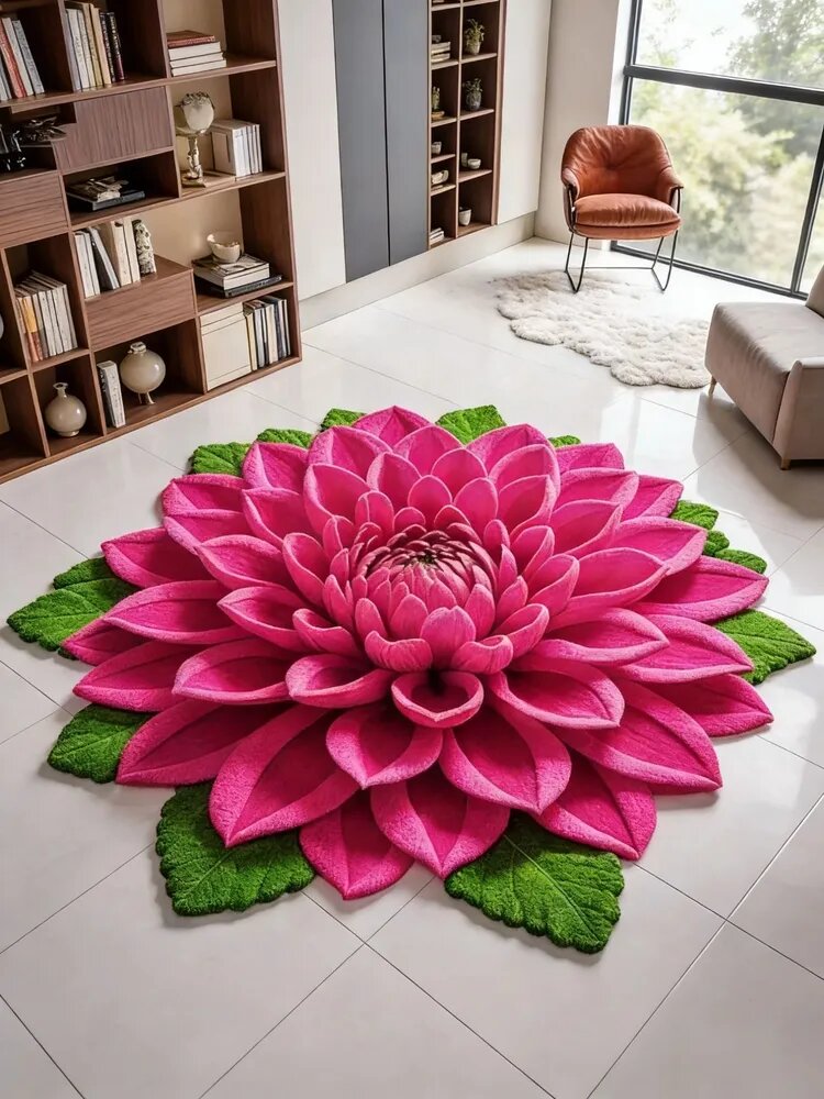 Ковер 40x40 см 7 мм 3d-эффект темно-розовый