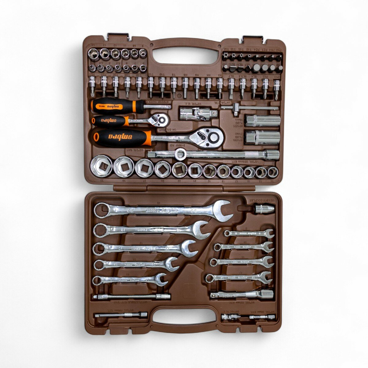 Набор инструмента Ombra "OMT82S12", 1/2'DR/1/4'DR, 12 граней, 5.8 кг, 82шт