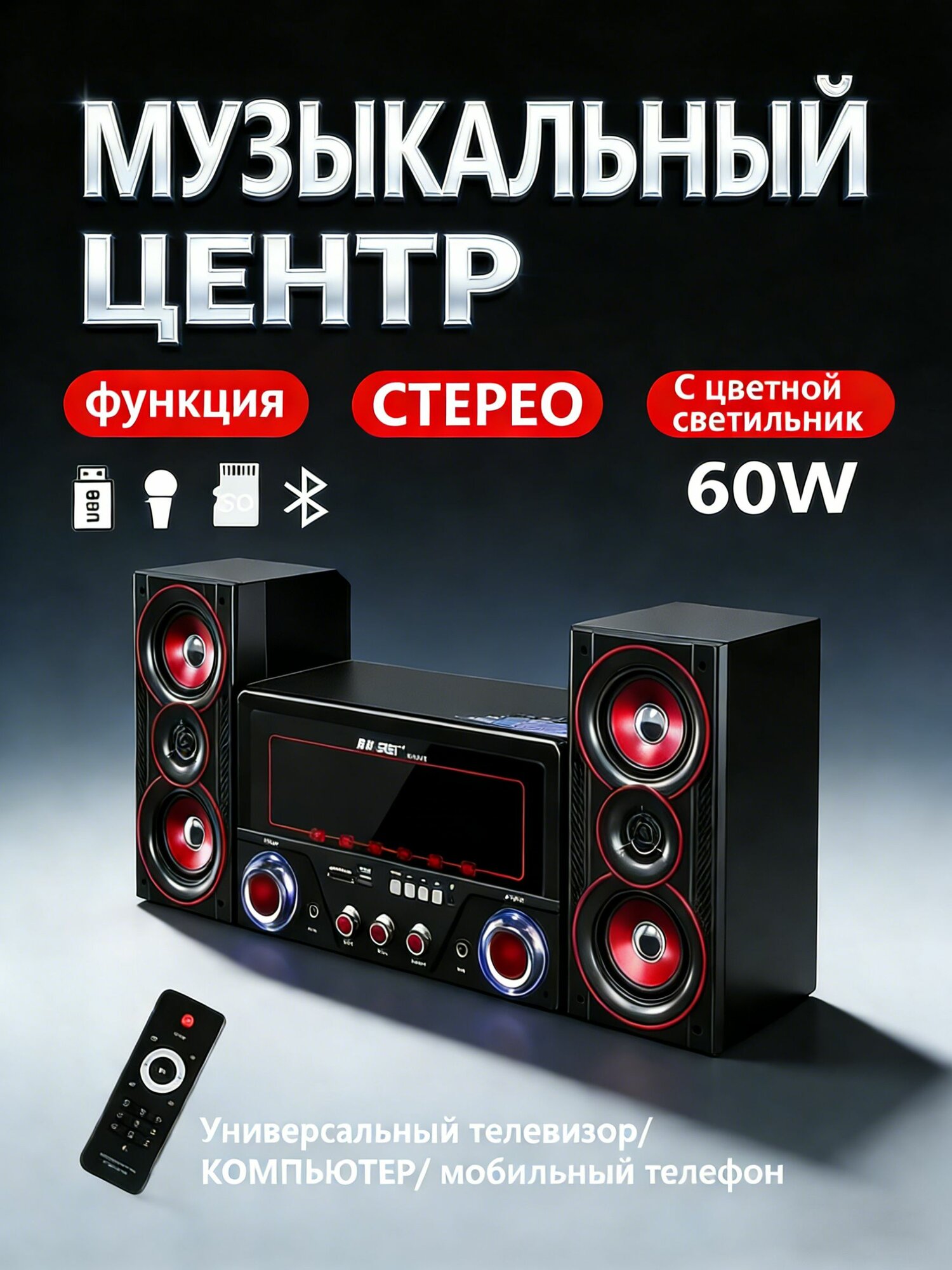 Колонки для домашнего телевизора с Bluetooth, сабвуфер HIFI audio, компьютерная аудиосистема